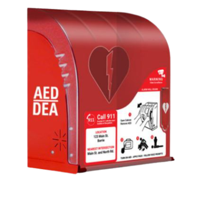 Red AIVIA 200 AED Outdoor Cabinet - Cardio Choc